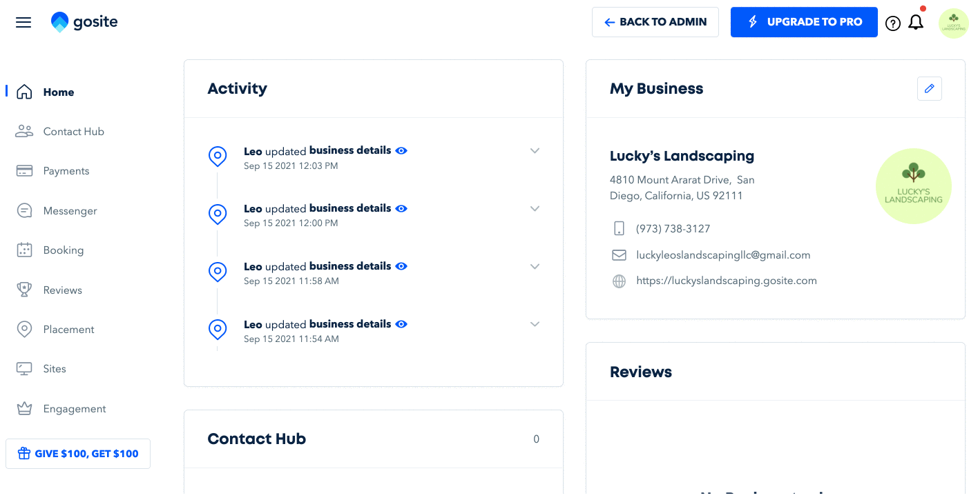 Contact Hub Product Settings