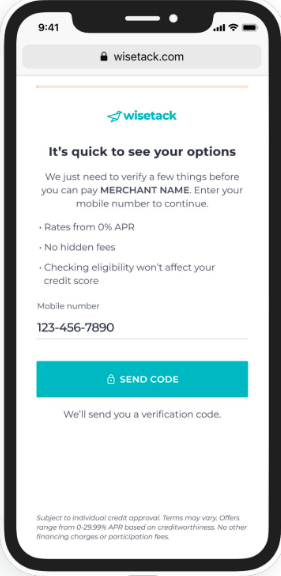 Wisetack Consumer Financing - Your Customer's Experience